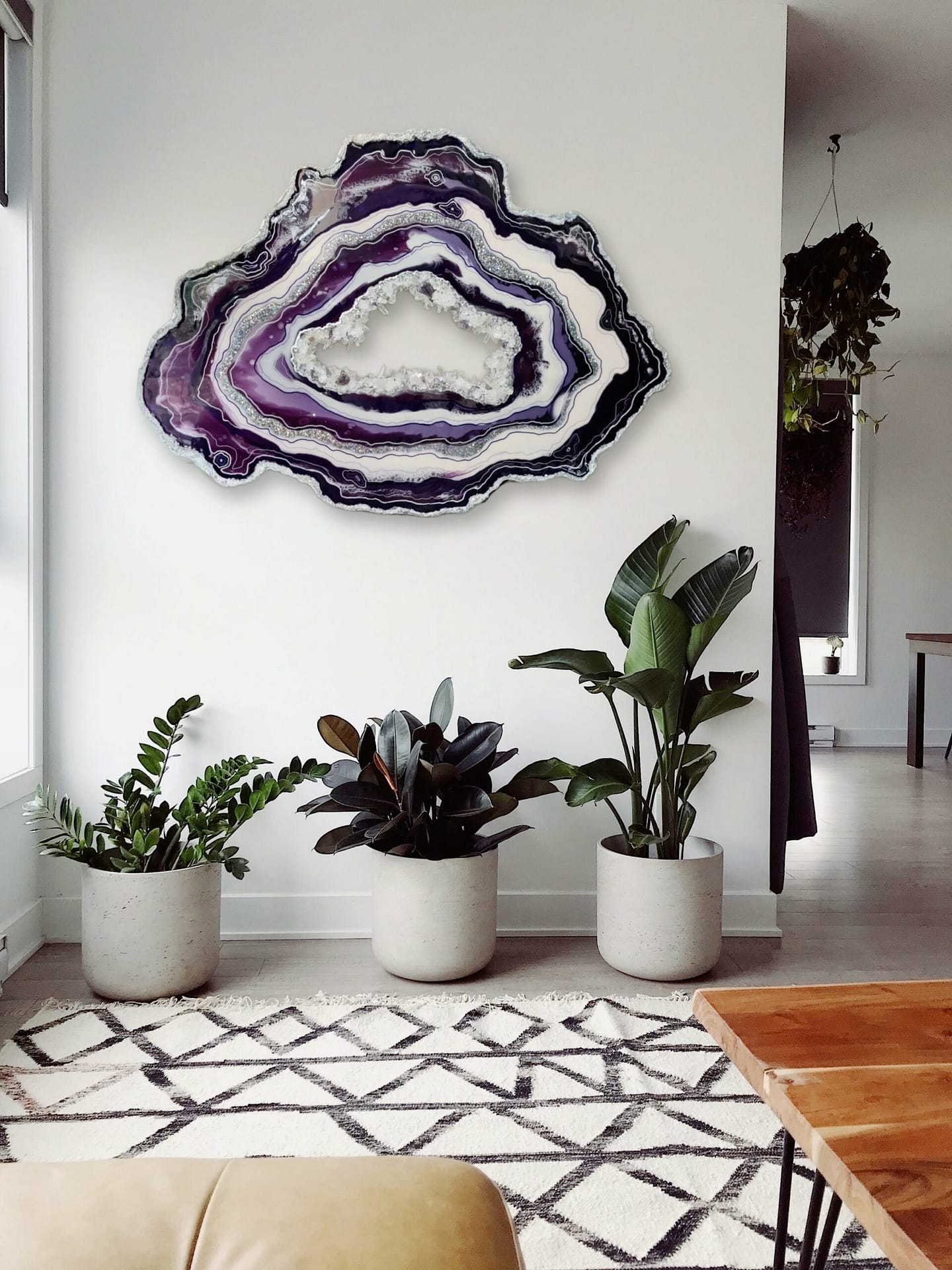 Tableau géode lumineux - Céline Résine